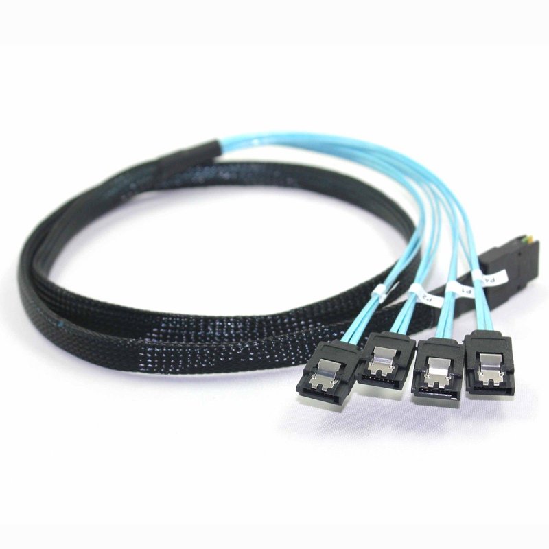 StorageTekPro MiniSAS SFF-8087 to (4) SATA 7-Pin Splitter Cable. 1-Met